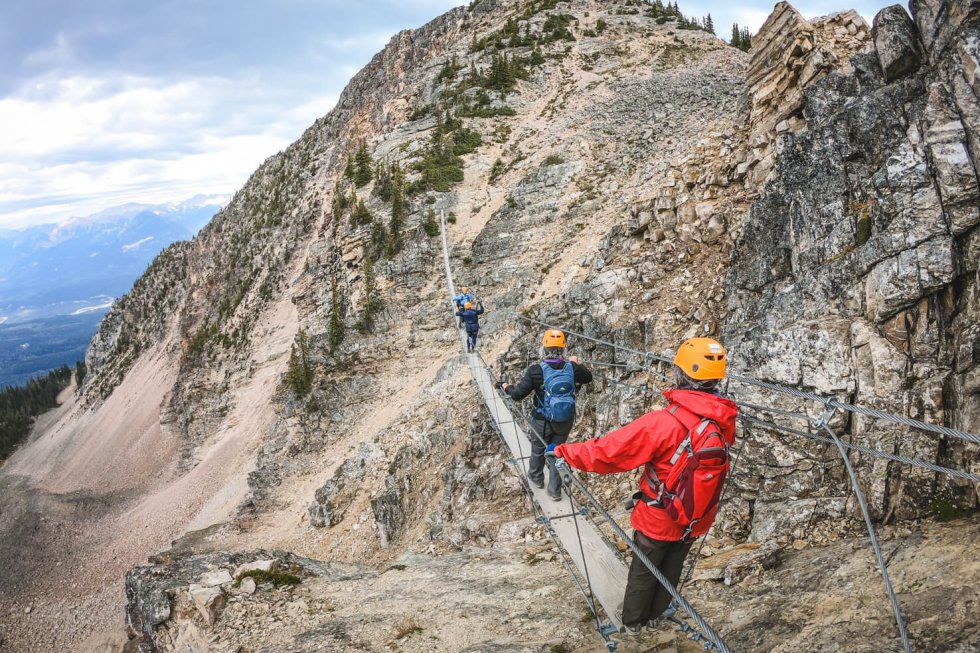 Via Ferrata Climb at Kicking Horse Mountain in Golden, BC